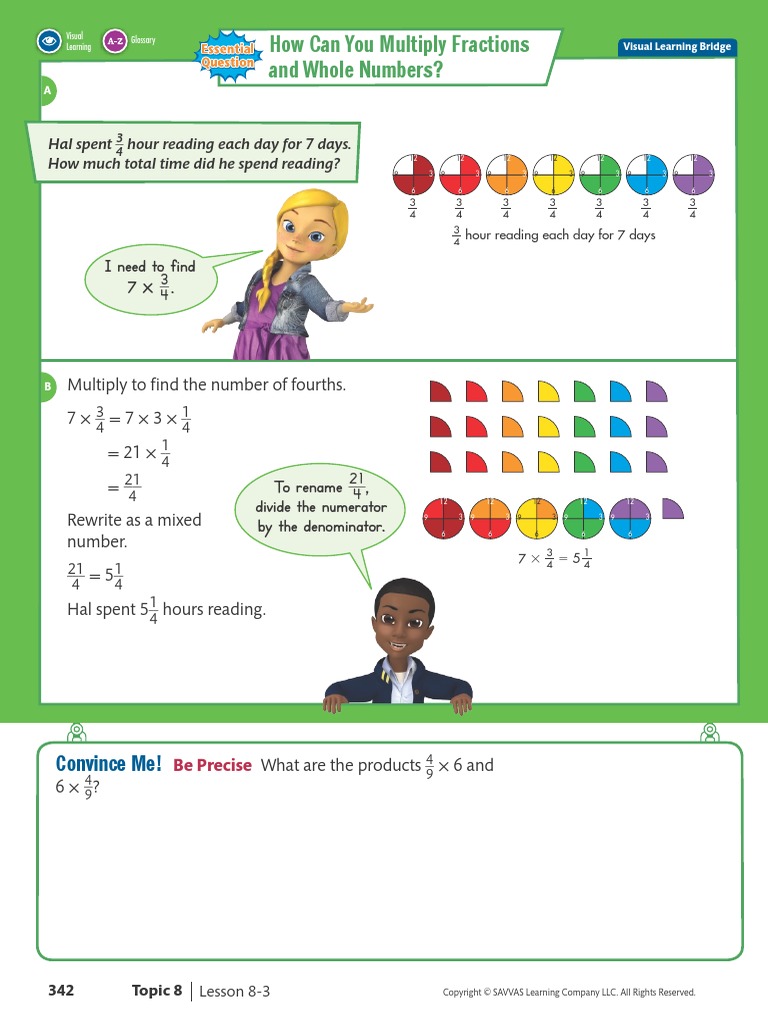 Envision - 8.3 Multiply Fractions and Whole Numbers | PDF | Chemistry
