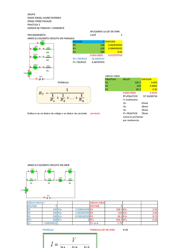 Divisor De Voltaje Y De Corriente Pdf Voltaje Electricidad