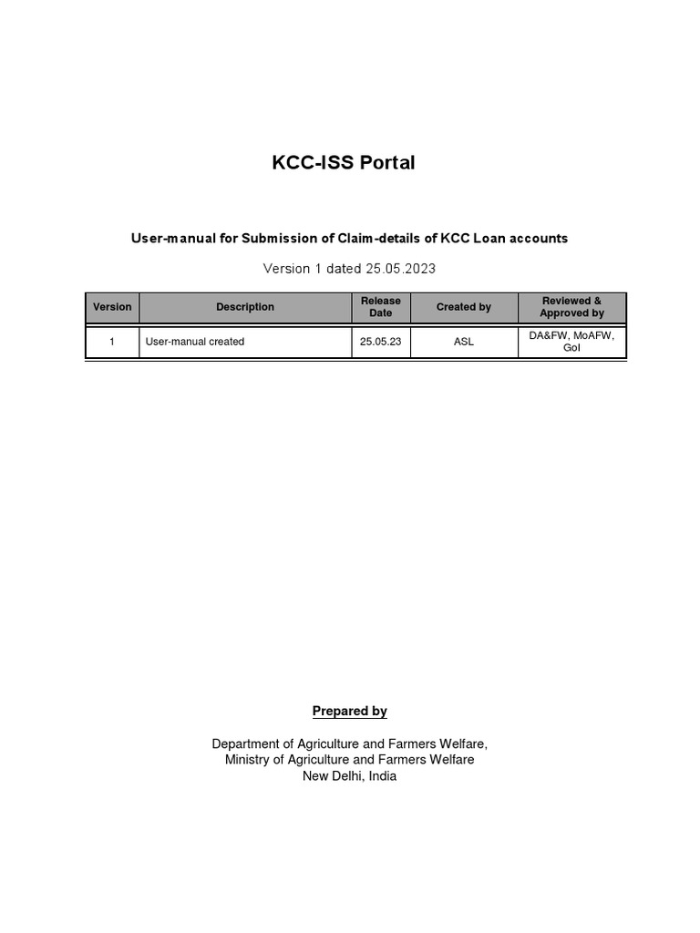 User Manual v1.0 - KCC IS-PRI Claims Submission | PDF | Loans | User (Computing)