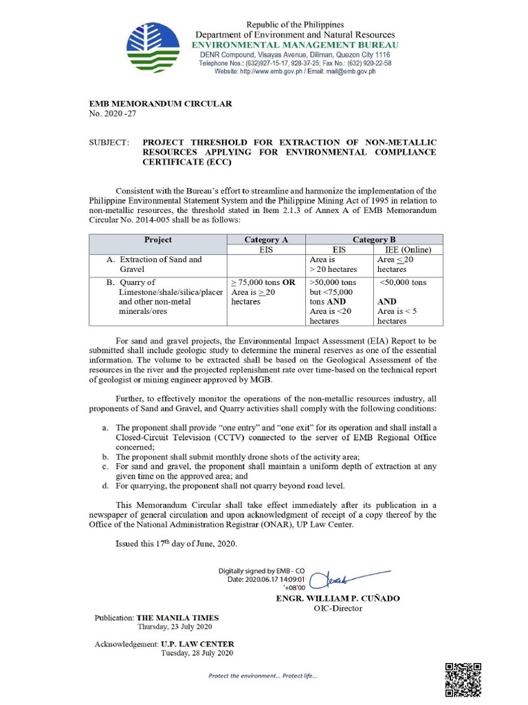 NON-METALLIC - EMB-MC-2020-27 - Project-Threshold-for-Extraction-of-Non-Metallic-Resources ...