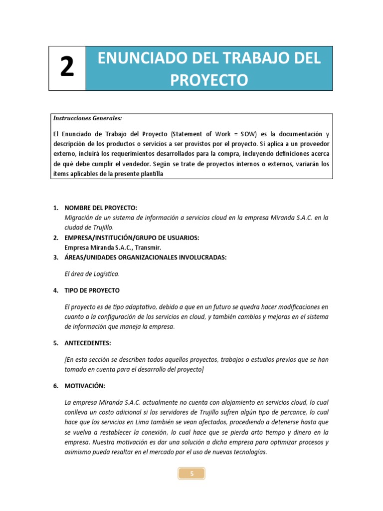 2 - Enunciado de Trabajo Del Proyecto - v2 | Descargar gratis PDF | Computación en la nube ...