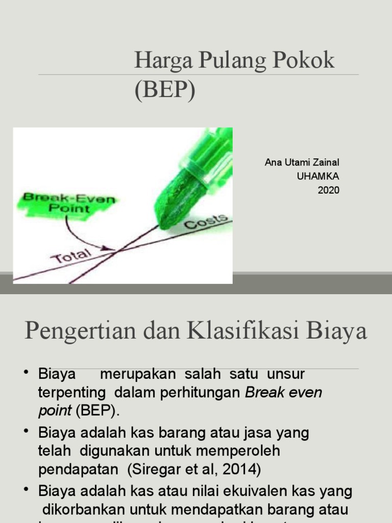 Harga Pulang Pokok (BEP) | PDF
