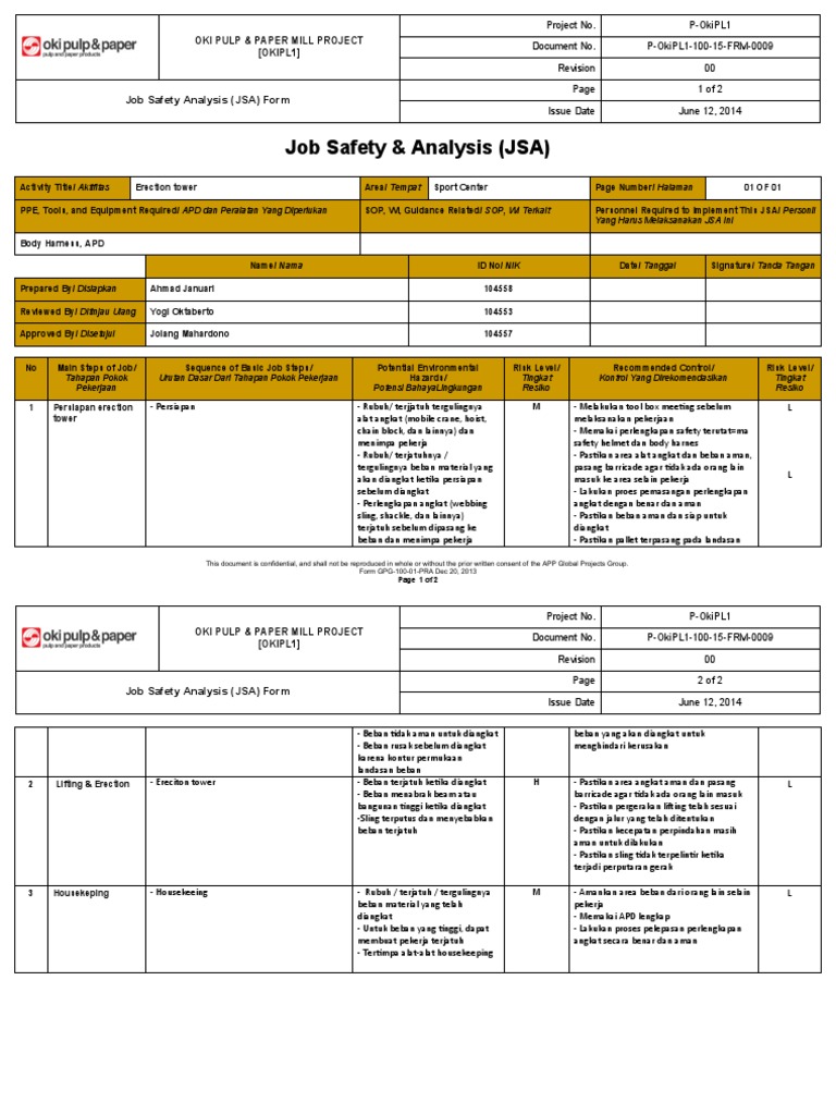 JSA KotaMinyak Lifting | PDF