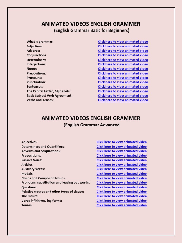 ANIMATED_VIDEOS_ENGLISH_GRAMMER_FOR_ALL_Beginers_&_Advanced_9 | PDF ...