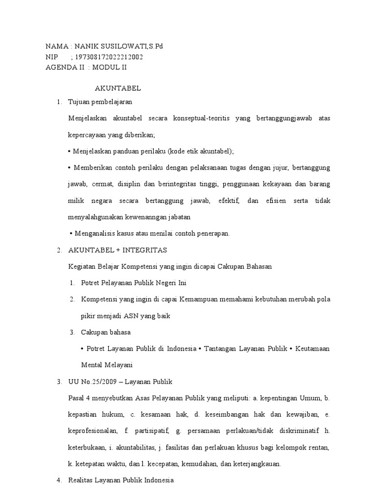 Agenda Ii Modul Ii Akuntabel | PDF