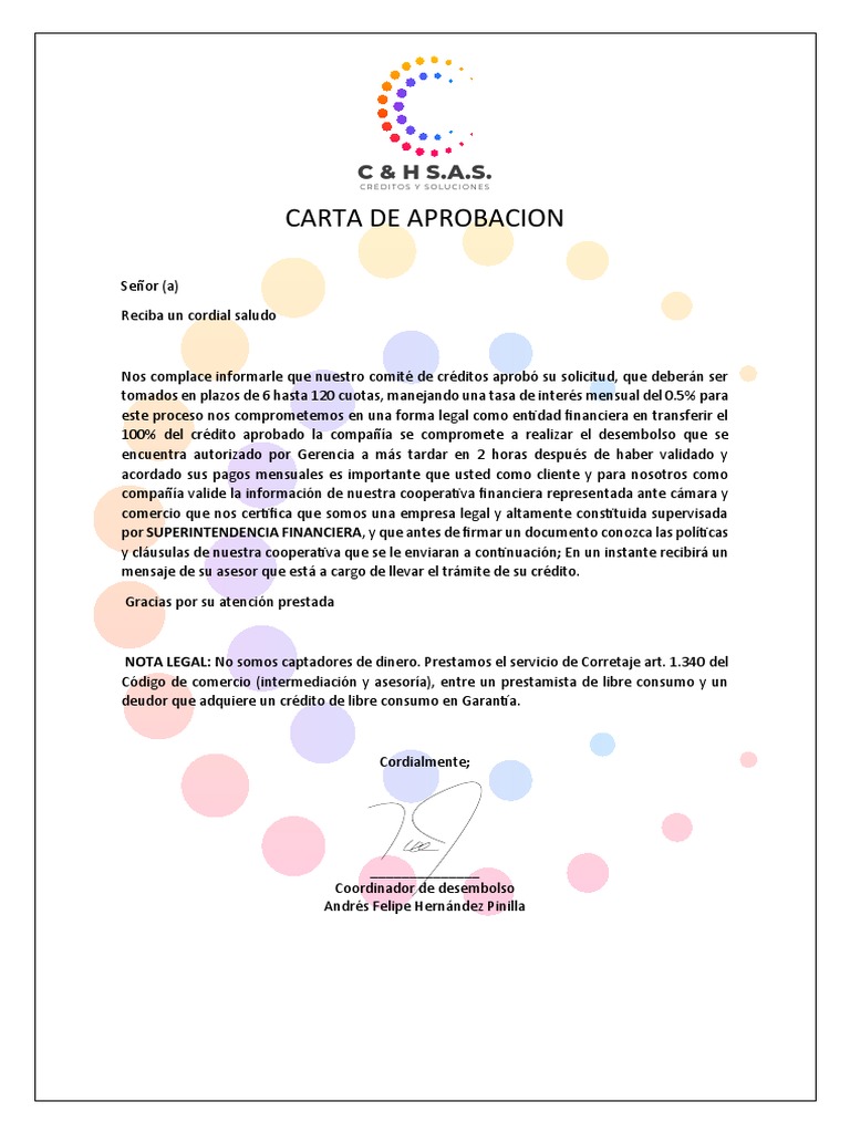 Carta de Aprobacion | PDF