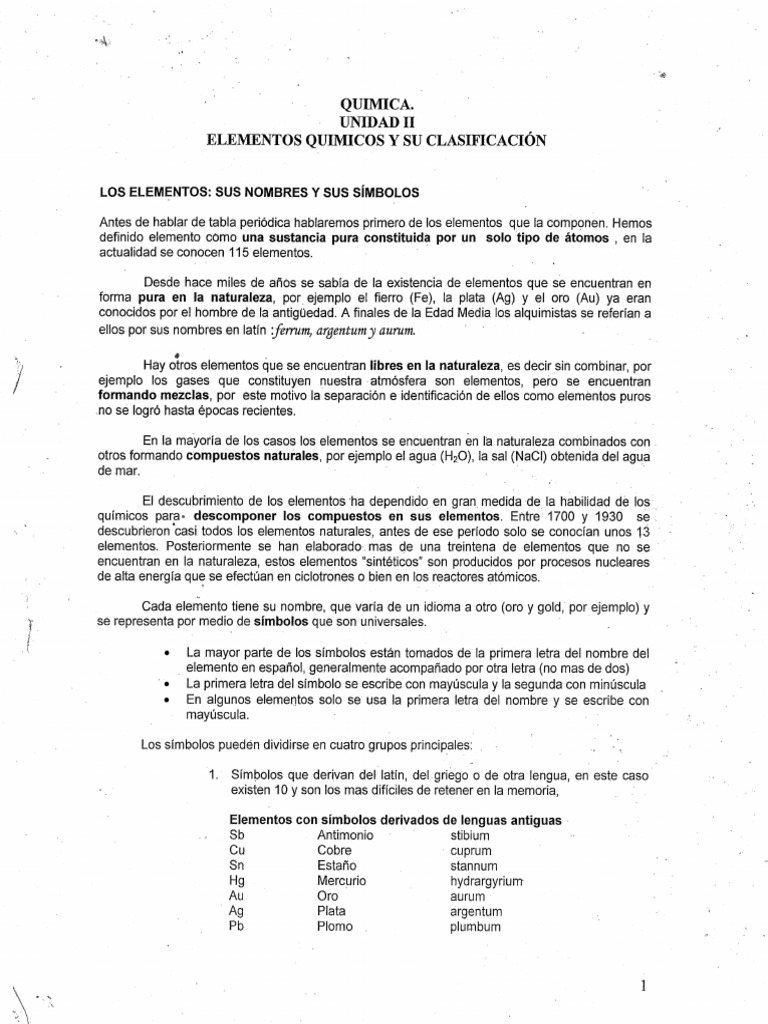 Elementos Quimicos y Su Clasificacion | PDF