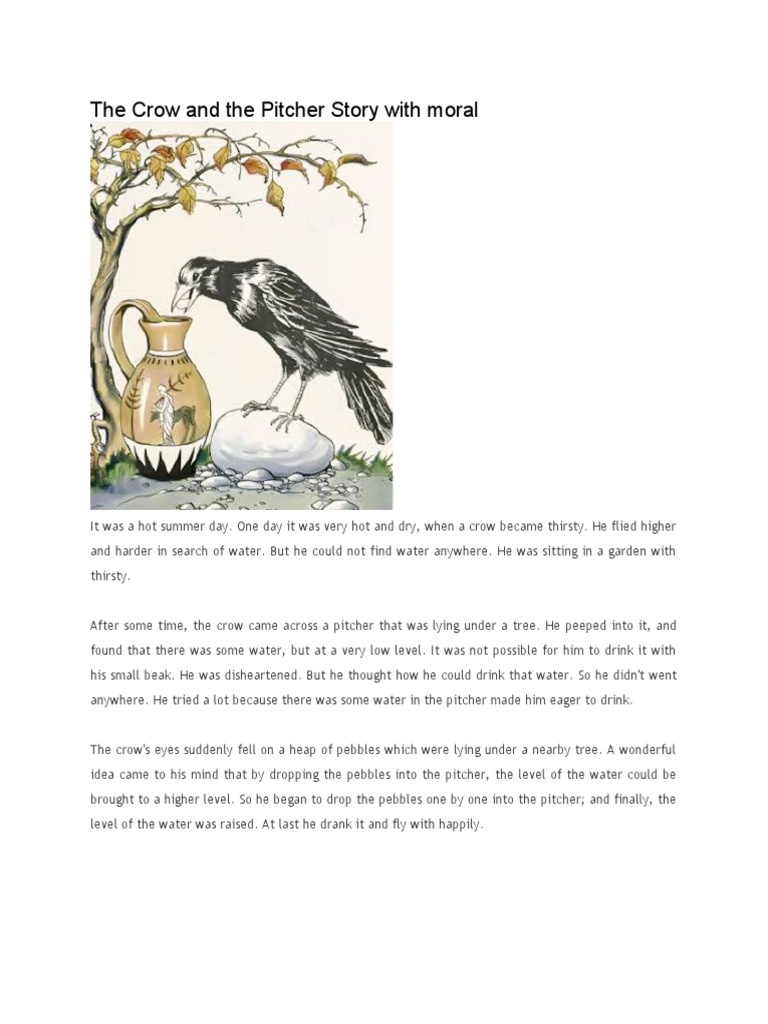 The Crow and The Pitcher Story | PDF