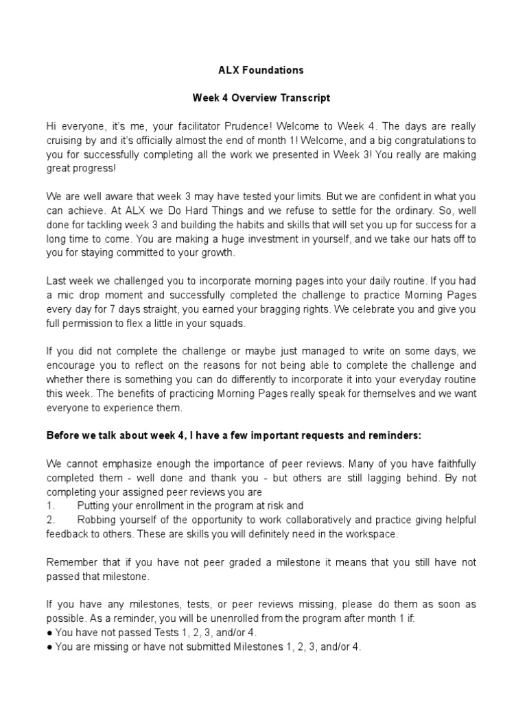 Transcript For Week 4 | PDF | Cognition | Learning Transcript For Week 4 | PDF | Cognition | Learning