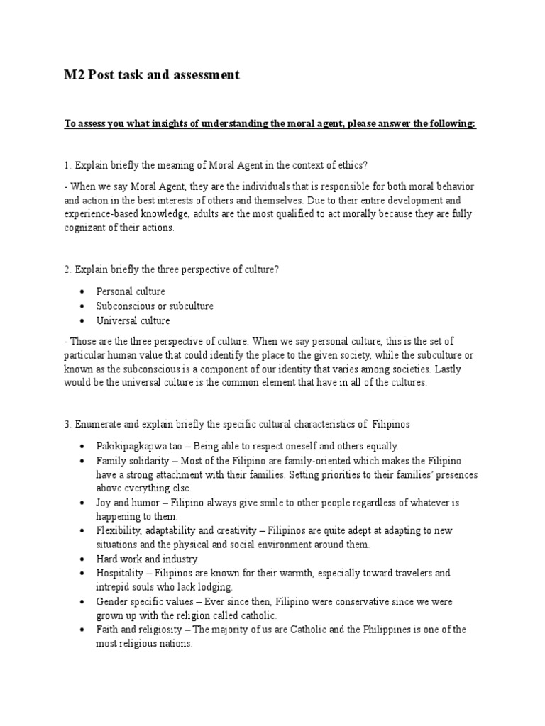 Ethics - M2 Post Task and Assessment | PDF