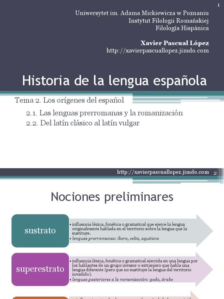 Historia Lengua Espanola Tema 2 | PDF | latín | Lengua española