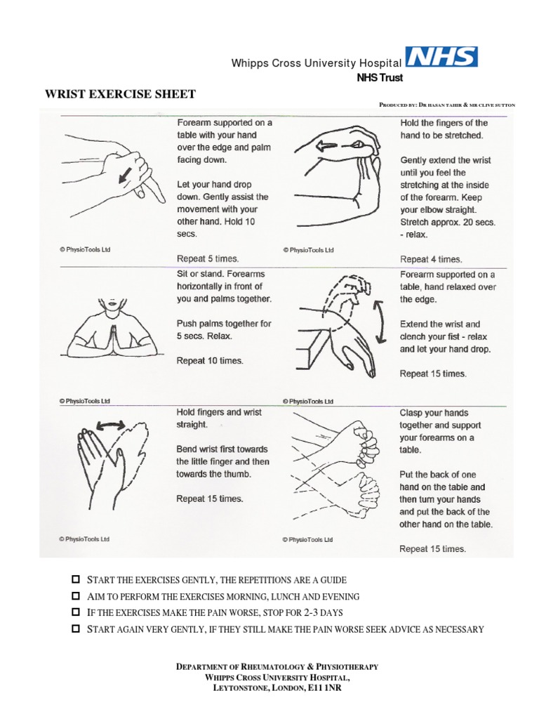 Wrist Exercise Guide for Pain Relief | PDF