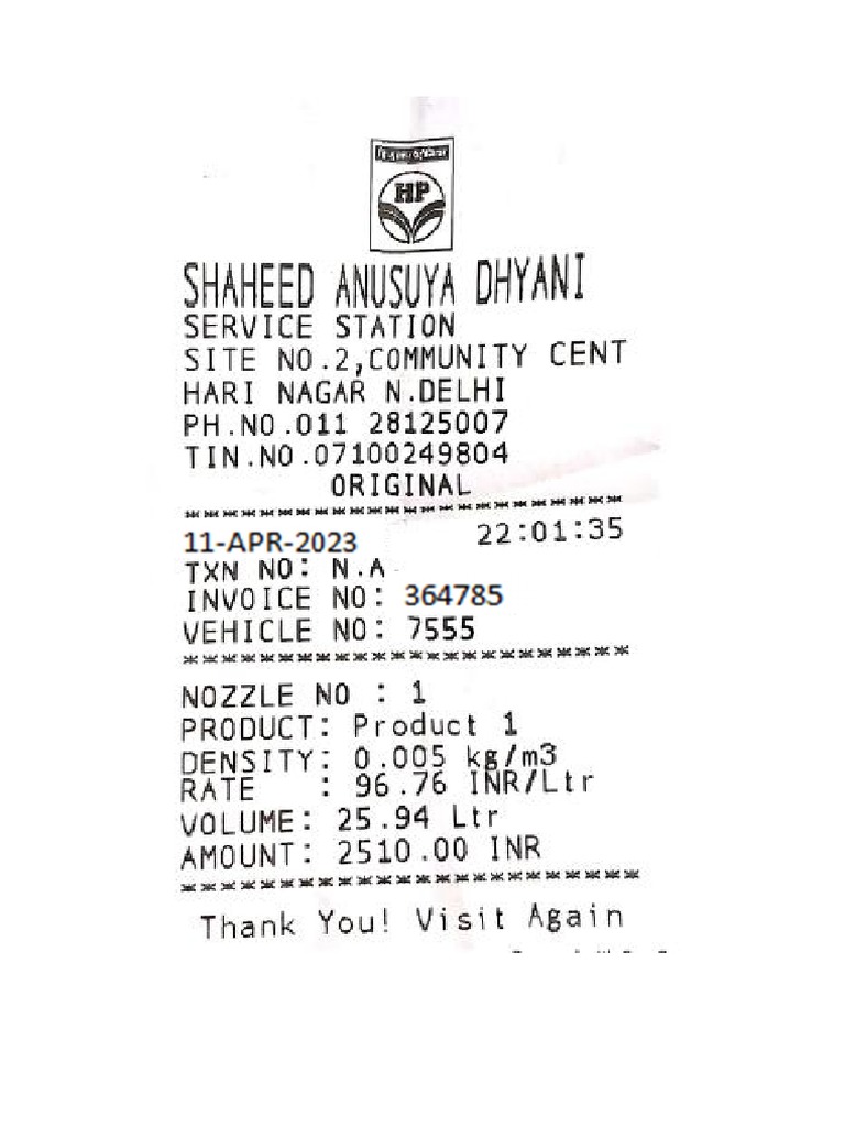 Petrol Bill 11-04-2023 | PDF