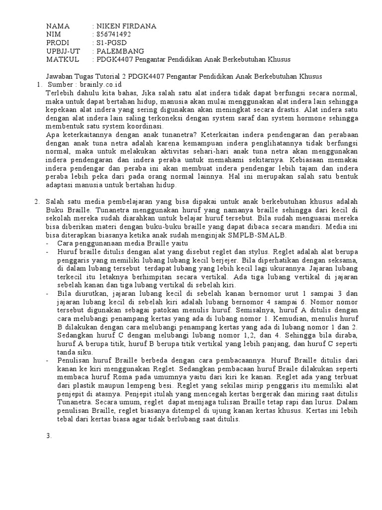 Penggunaan Reglet dan Stylus untuk Braille | PDF | Seni & Disiplin Bahasa