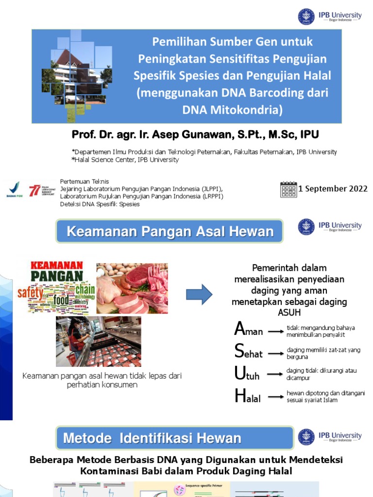 Webinar - Pemilihan Sumber Gen Untuk Peningkatan Sensitifitas Pengujian Spesifik Spesies - Prof ...