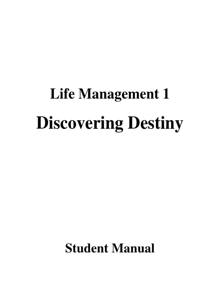 Life Management: Discovering Destiny | PDF | Adam | Jesus