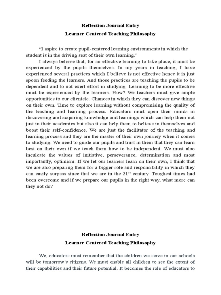 Reflection Journal | PDF