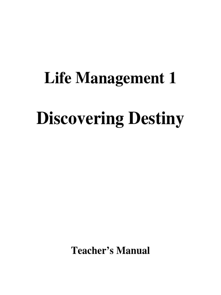 Life Management 1 Teacher US | PDF