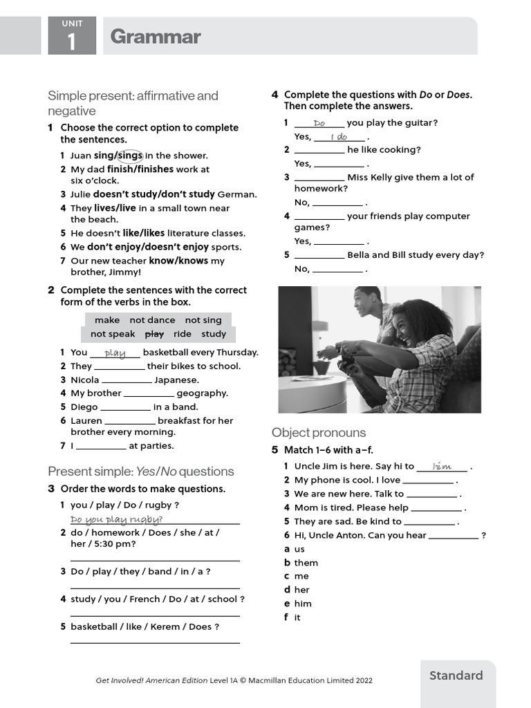 GIAE L1A Grammar Standard U1 | PDF