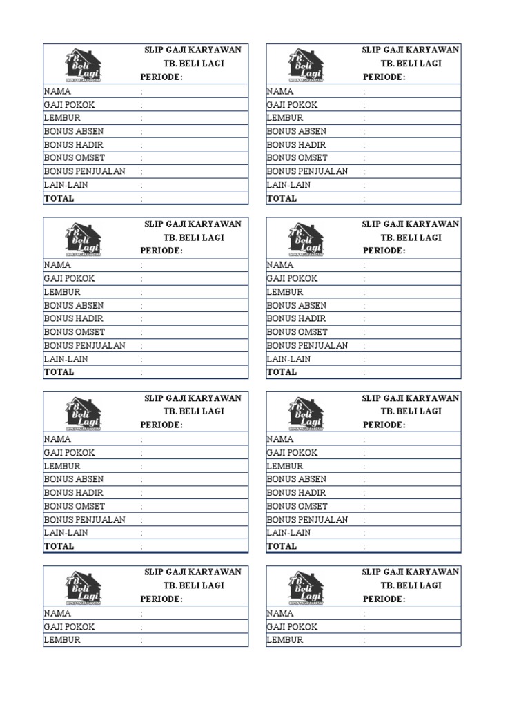 Contoh Slip Gaji Karyawan Lengkap | PDF