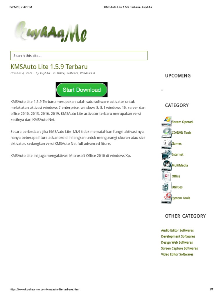 KMSAuto Lite 1.5.9: Aktivator Windows Terbaru | PDF