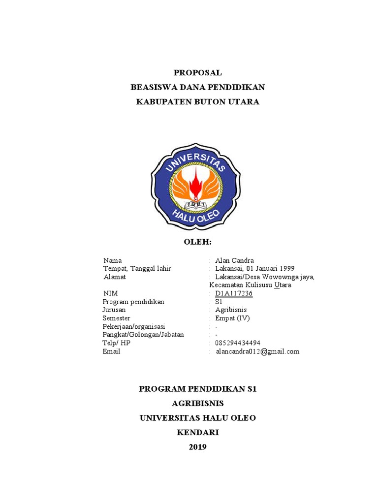 Proposal Beasiswa Pendidikan Buton Utara | PDF | Karier & Perkembangan ...