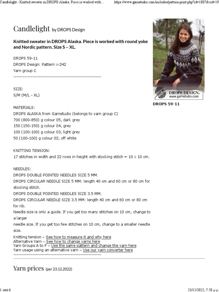 Candlelight - Knitted Sweater in DROPS Alaska. Piece Is Worked With ...