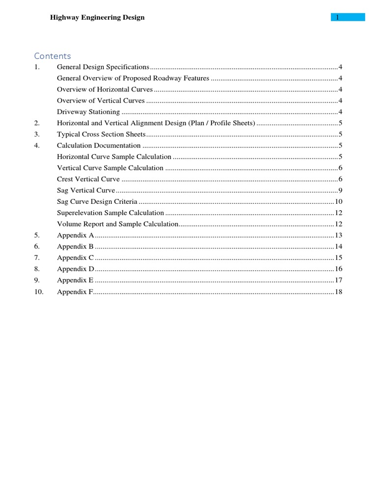 Full Report - Highway Design Project - 30!11!2021 | Download Free PDF ...