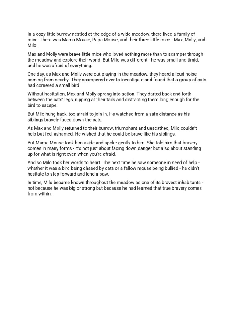 The Brave Little Mouse | PDF