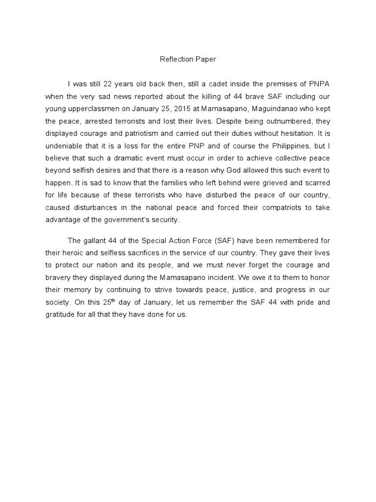 Gallant SAF 44 Reflection Paper | PDF | Social Science