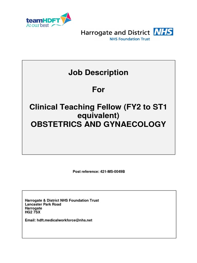 421 MS 0049B - JD ClinicalTeachingFellow Obs&Gyne MS | PDF | Hospital ...
