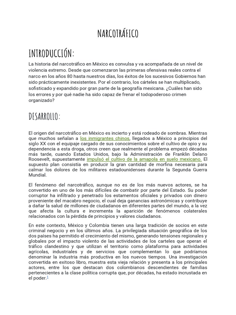 NARCOTRÁFICO | Descargar gratis PDF | Comercio ilegal de drogas | México