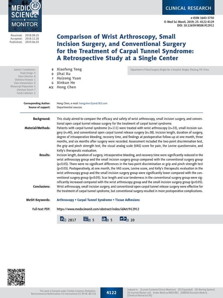 912912 | PDF | Surgery | Carpal Tunnel Syndrome