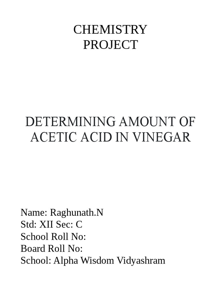 Chy Project | PDF | Titration | Chemistry