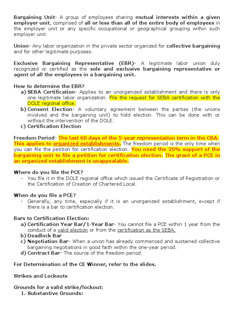 Labor Law 2 Finals Outline | PDF | Certiorari | Employment