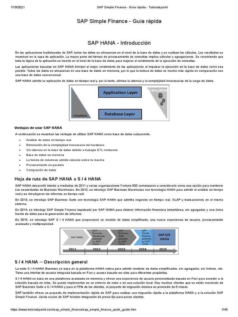 SAP Simple Finance - Guía Rápida - Tutorialspoint | PDF | Contabilidad ...