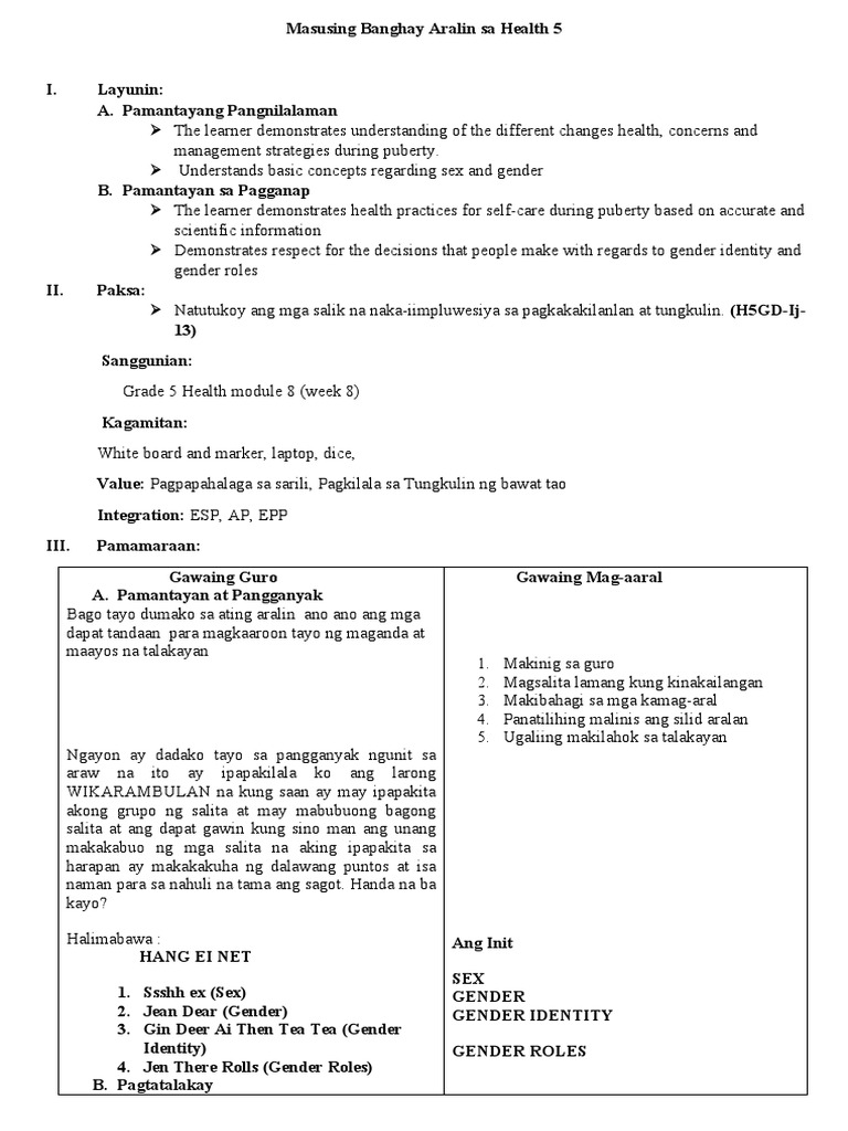 Health Lesson Plan | PDF