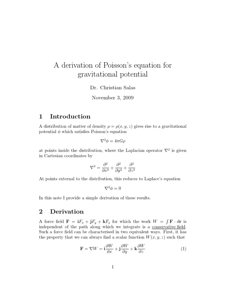 Poisson Equation Derivation | PDF