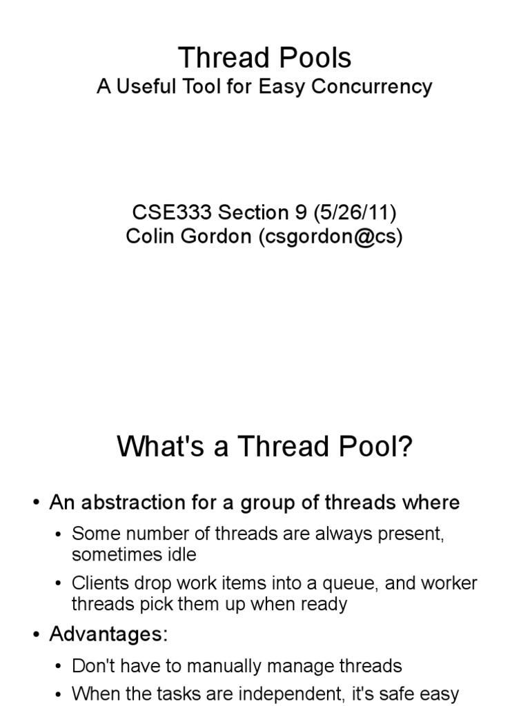 Thread Pools A Useful Tool For Easy Concurrency | PDF Thread Pools A Useful Tool For Easy Concurrency | PDF