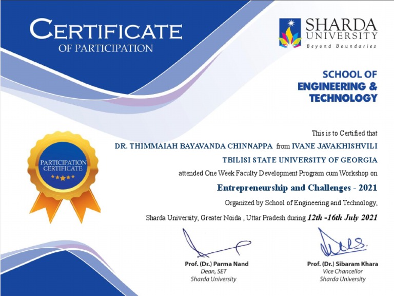 Edp - Participation Certificate-Thimmaiah Bayavanda Chinnappa | PDF