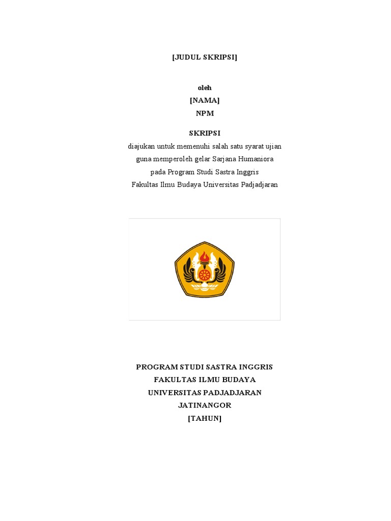 Templat Naskah Skripsi Sastra Inggris Unpad | PDF