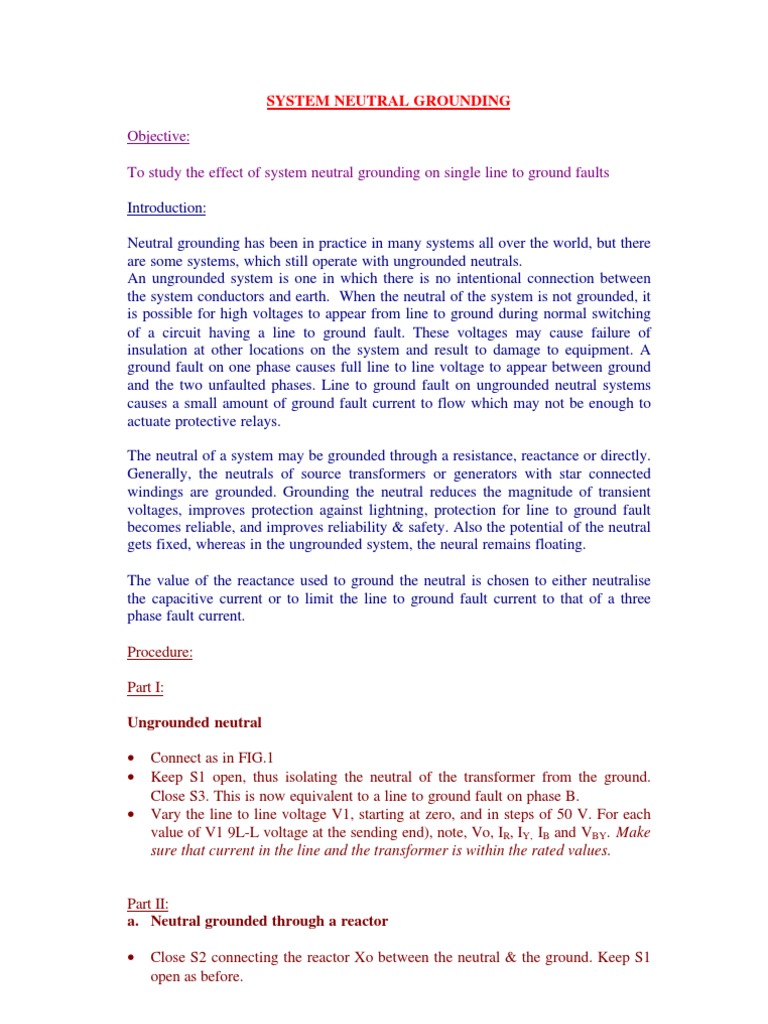 Neutral Grounding | PDF