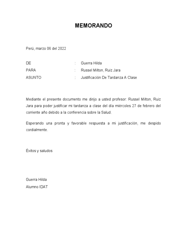 Modelo de Memorandum | PDF