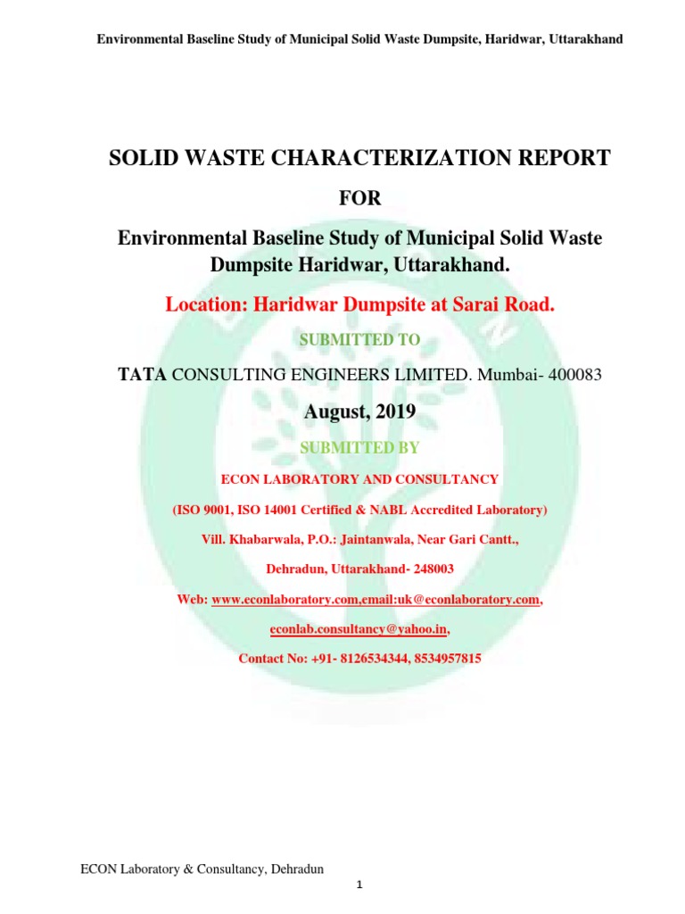 Solid Waste Study: Haridwar Dumpsite Analysis | PDF | Waste | Physical Sciences
