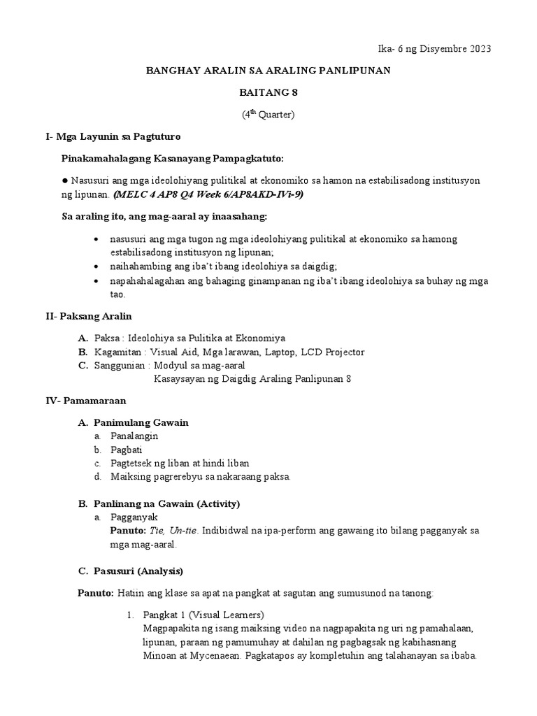 A.P Lesson Plan C.O 2 | PDF