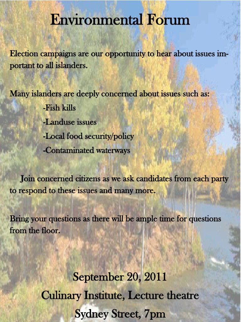 Environmental Forum Poster | PDF | Science & Mathematics