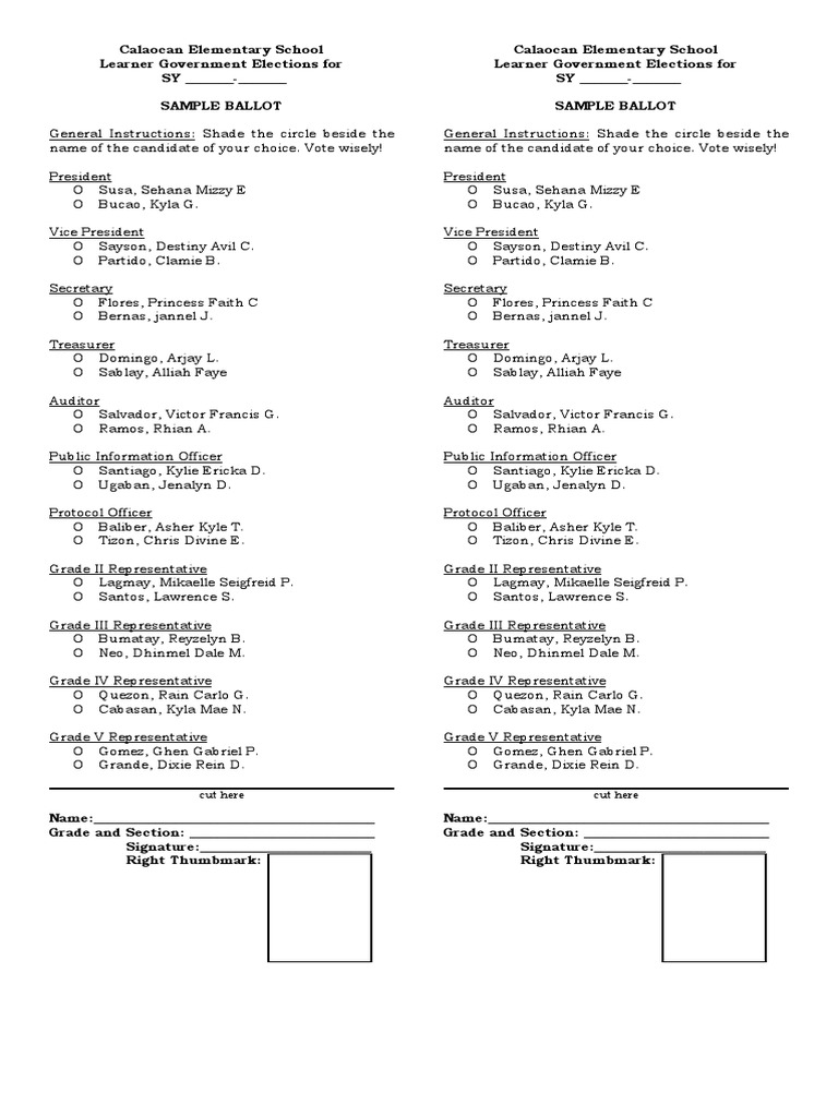 Enclosure 10 Sample Ballot | PDF | Government