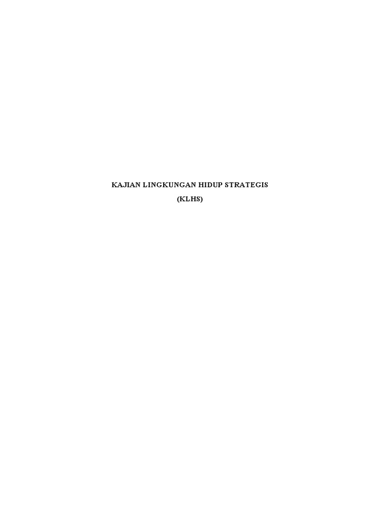 Kajian Lingkungan Hidup Strategis | PDF