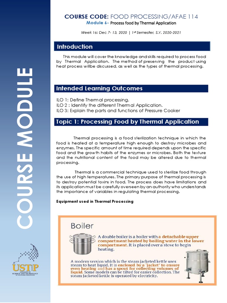 Processing Food by Thermal Application | PDF