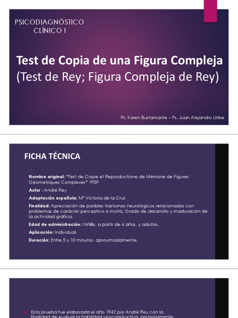 Test de Figura Compleja de Rey: Ficha Técnica | PDF | Memoria | Rectángulo